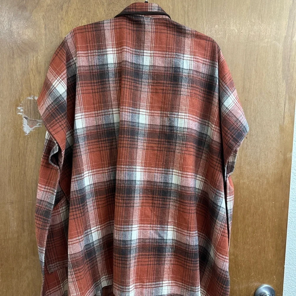 Kori | Jackets & Coats | Kori Plaid Cape In Rust And Black | Poshmark